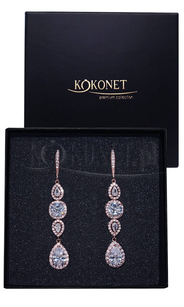 Kolczyki ślubne ARYA rose | KOKONET